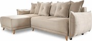 Béžová manšestrová rozkládací rohová pohovka (variabilní) Lazy Lukka – Miuform