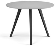 Konferenční stůl PRIMO ZEN, průměr 100 cm, černá podnož, šedá