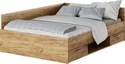 Postel, 140x200, dub artisan, BOAT