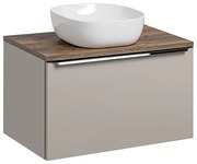 Závěsná skříňka Santa Fe s deskou a umyvadlem 80 cm taupe/dub santa fe vintage