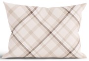 MK Lůžkoviny Bavlněný povlak na polštář Renforcé 50 x 70 cm - Káro krémové