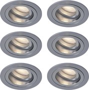 Sada 6 moderních zapuštěných bodových svítidel Gunmetal nastavitelná IP44 - Chuck