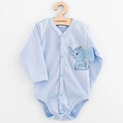 Kojenecké celorozepínací body s dlouhým rukávem New Baby Happy Elephant blue, vel. 68 (4-6m)