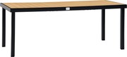 Outsunny Zahradní stůl pro 8 osob - Hliníkový jídelní stůl - Zahradní nábytek - Snadno udržovatelný plast - Přírodní + černý 190 x 90 x 74 cm | Aosom