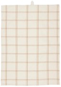 Ib Laursen Utěrka Eskild Natural/Brown check, krémová barva, textil