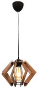 Černé stropní svítidlo s dřevěným stínidlem – Squid Lighting