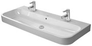 Duravit Happy D.2 - Dvojumyvadlo 120x51 cm, s přepadem, 2 otvory pro baterie, bílá 2318120024