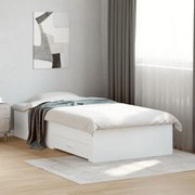 Rám postele se zásuvkami bílý 100 x 200 cm kompozitní dřevo 3280419