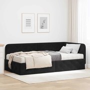 Rohový rám postele Černý 100 x 200 cm samet 3394097
