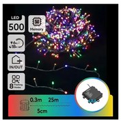 Aigostar - LED Venkovní vánoční řetěz 500xLED/8 funkcí 4xAA 25,3 m multicolor