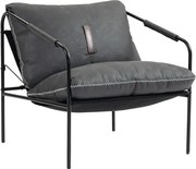 HOMCOM moderní lounge křeslo, polstrované čtecí křeslo z umělé kůže, snímatelné potahy, antracitově šedé