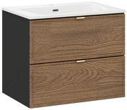 Comad Koupelnová skříňka s keramickým umyvadlem Talia Casella 60 cm - dub casella