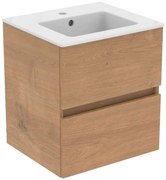 Ideal Standard Eurovit - Skříňka s umyvadlem, 55x50x44 cm, 2 zásuvky, přírodní dub R0571Y8