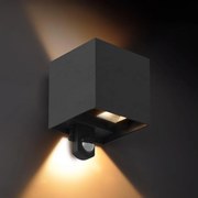 Brilagi - LED Venkovní nástěnné svítidlo se senzorem CUBE LED/6W/230V černá IP65