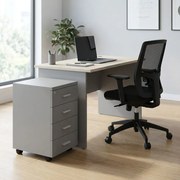 Sestava kancelářského nábytku SimpleOffice 1, 120 cm, šedá / dub světlý