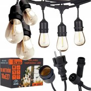 LED Venkovní dekorační řetěz 10xE27/1W/230V 10,94 m IP44 černá