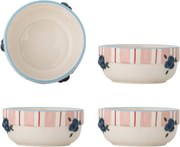 Růžové/krémové keramické polévkové misky v sadě 4 ks 295 ml Carry – Bloomingville