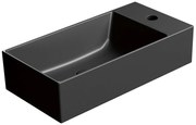 Sapho GSI Kube X - Umývátko 50x25 cm, bez přepadu, otvor pro baterii, matná černá 9486126