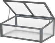 Outsunny dřevěný chladicí rám, mini skleník 100 x 65 x 40 cm, skleník s krytem, UV ochrana, průsvitný chladicí rám, zimní vyvýšený záhon na zahradu, …