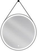 Mexen Reni, LED koupelnové zrcadlo s podsvícením 80x80 cm, 6000K, černý rám, ochrana proti zamlžování, 9812-080-080-611-70