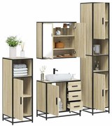 4dílný set koupelnového nábytku dub sonoma kompozitní dřevo