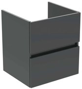 Ideal Standard Eurovit+ - Umyvadlová skříňka, 55x50x44 cm, 2 zásuvky, lesklá šedá R0256TI