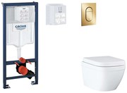 Grohe Rapid SL - Set předstěnové instalace, klozetu, sedátka SoftClose a tlačítka Arena Cosmopolitan S, Triple Vortex, Cool Sunrise SANI11BB4130