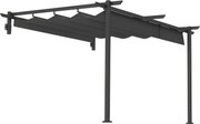 Outsunny Pergola s střechou na terasu přibližně 3x3m, zahradní pavilon z hliníku, montovaný na zeď, zahradní altán s nastavitelnou střechou, ochrana p