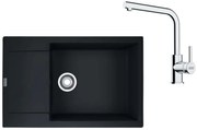 Franke Sety - Kuchyňský set G261MČ, fragranitový dřez MRG 611-78 BB a baterie FS 3230.031, matná černá/chrom 114.0700.726