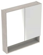 Geberit Selnova Square - Zrcadlová skříňka 85x59x18 cm, 2 dvířka, světlý ořech hickory 501.267.00.1