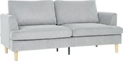 HOMCOM 3-místná pohovka s područkami, kordurové čalounění, sedák s taštičkovými pružinami — 188 × 80 × 86 cm, světle šedá | Aosom