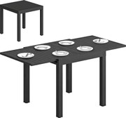 Outsunny rozkládací stůl pro 4–6 osob | 80–160 × 80 cm | černý práškový hliník | Aosom
