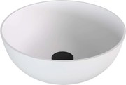 Polysan Banera - Umyvadlo na desku, průměr 39 cm, bez přepadu, bez otvoru pro baterii, matná bílá 14337MAT