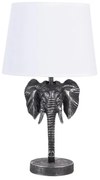 Stříbrno bílá stolní lampa s hlavou slona – 25x25x41 cm