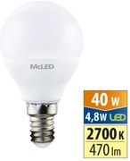 LED žárovka E14 McLED P45 4,8W (40W) teplá bílá (2700K) ML-324.037.87.0
