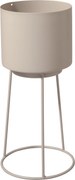 Livarno® Květináč s kovovým stojanem, 14 cm (béžová)