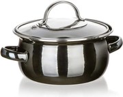 Smaltovaný hrnec s poklicí METALLIC Black 0,71 l