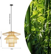 Immax BOHO PINCHOS designové závěsné svítidlo, D50cm, E27, bambusové dřevo