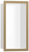Hansgrohe XtraStoris Individual - Výklenek do stěny s designovým rámem, 30x15x10 cm, matná bílá/kartáčovaný bronz 56096140