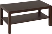 HOMCOM Moderní konferenční stolek se 2 úložnými policemi, nízký stolek na čaj pro obývací pokoj a kancelář, nosnost 20 kg, 90x45x44,5 cm, ořech | Aoso