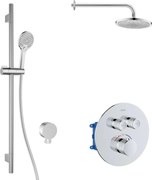 kielle Oudee - Termostatická baterie pod omítku, pro 2 spotřebiče, s příslušenstvím EcoSpare a tělesem, chrom 20602SPT60
