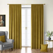 Závěs Velvet, Velur, S Páskou, 140 š x 330 v, Ztmavuje 70% Mustard