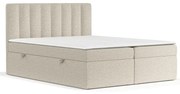 Béžová boxspring postel s úložným prostorem 180x200 cm Novento – Maison de Rêve