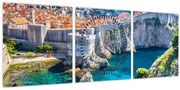 Obraz - Dubrovník (s hodinami) (90x30 cm)
