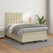 Box spring postel s matrací krémová 120x200 cm umělá kůže 3142835