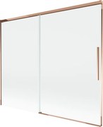 Mexen Rox, 2-křídlová posuvná vanová zástěna 190 x 150 cm, 8mm čiré sklo, růžové zlato profil, 8C9-190-001-60-00