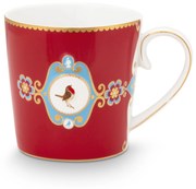 Pip Studio Love Birds hrnek 225ml, červený (Porcelánový hrnek Love Birds)