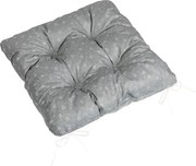 Bellatex Sedák Adéla prošívaný 40x40 cm Pnoucí kvítek Šedá,Bílá