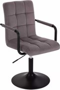 LuxuryForm DESIGN Otočná židle VERONA BLACK VELUR na černém talíři - tmavě šedá