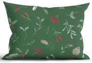 MK Lůžkoviny Vánoční bavlněný povlak na polštář Renforcé 50 x 70 cm - Cesmínové větvičky